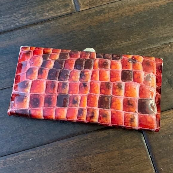 Lodis | Bags | Lodis Red Snakeskin Look Wallet Used | Poshmark